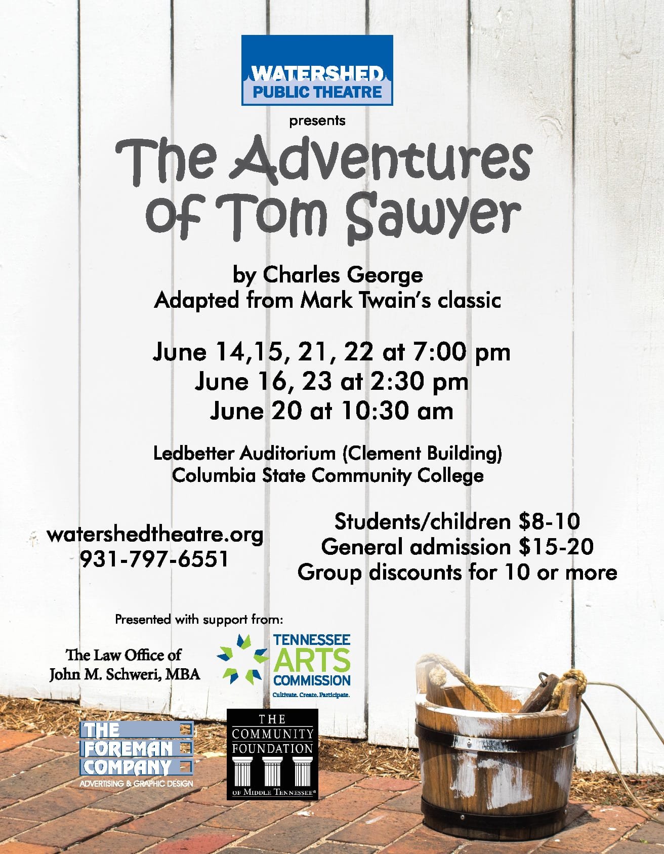 2018 – The Adventures of Tom Sawyer – Watershed Public Theatre